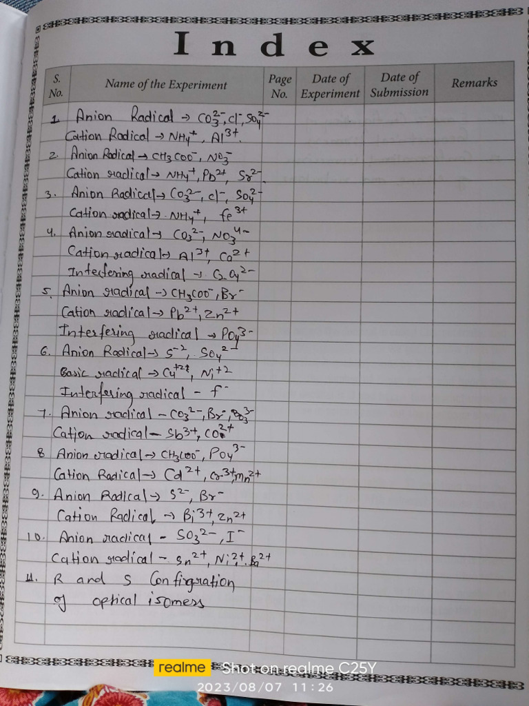 Chemsitry Practical | PDF