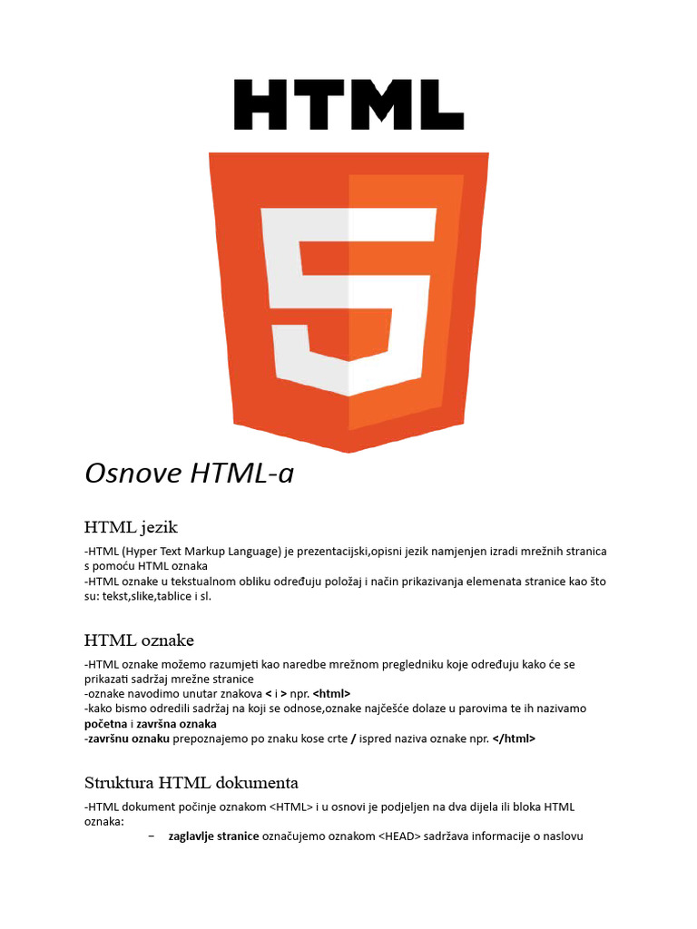 Osnove HTML A | PDF