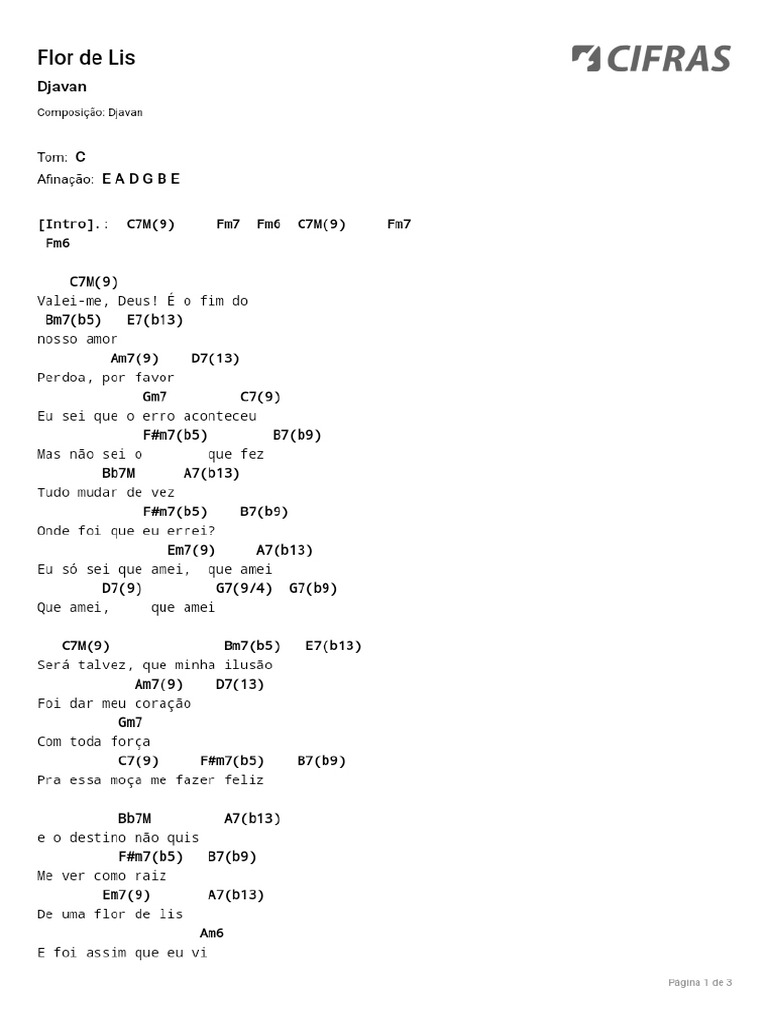 CIFRAS_cifra_djavan_flor-de-lis | PDF