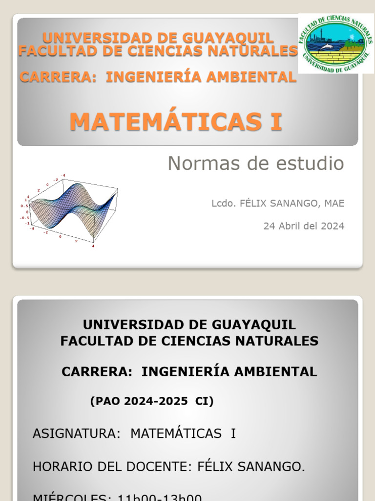 4 - MATE I AMB - Introducción - Normas Académicas | PDF | Maestros