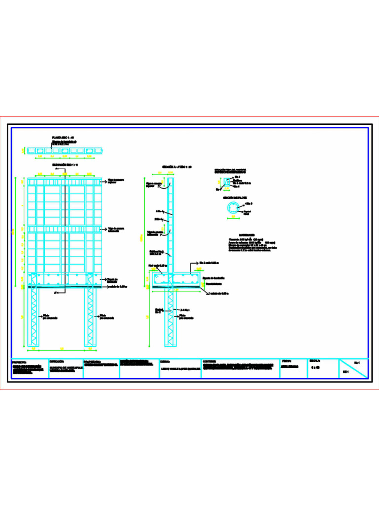 PLANO MURO DE CONTENCION-Modelo | PDF