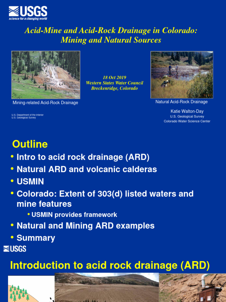 WaltonDay_Acid-Mine-and-Acid-Rock-Drainage-in-Colorado | PDF | Mining ...