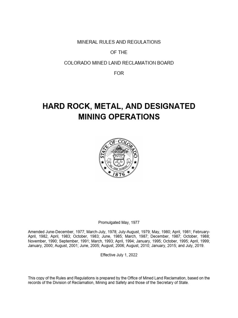 ProposedRuleAttach2022 00153 | PDF | Mining | Metallurgy