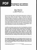 Body Shape Questionnaire (BSQ | PDF