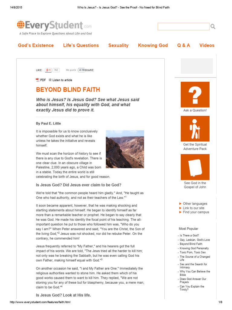 Who Is Jesus Is Jesus God See The Proof No Need For Blind Faith