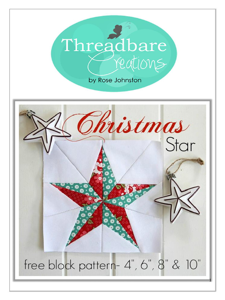 Christmas Star PDF Pattern | PDF | Sewing | Textiles
