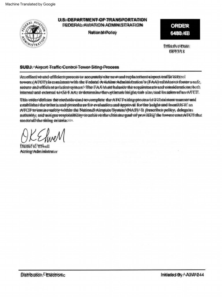 Faa_order_6480.4b (Para Ubicacion de Torre de Control) Spanish | PDF ... Faa_order_6480.4b (Para Ubicacion de Torre de Control) Spanish | PDF ...