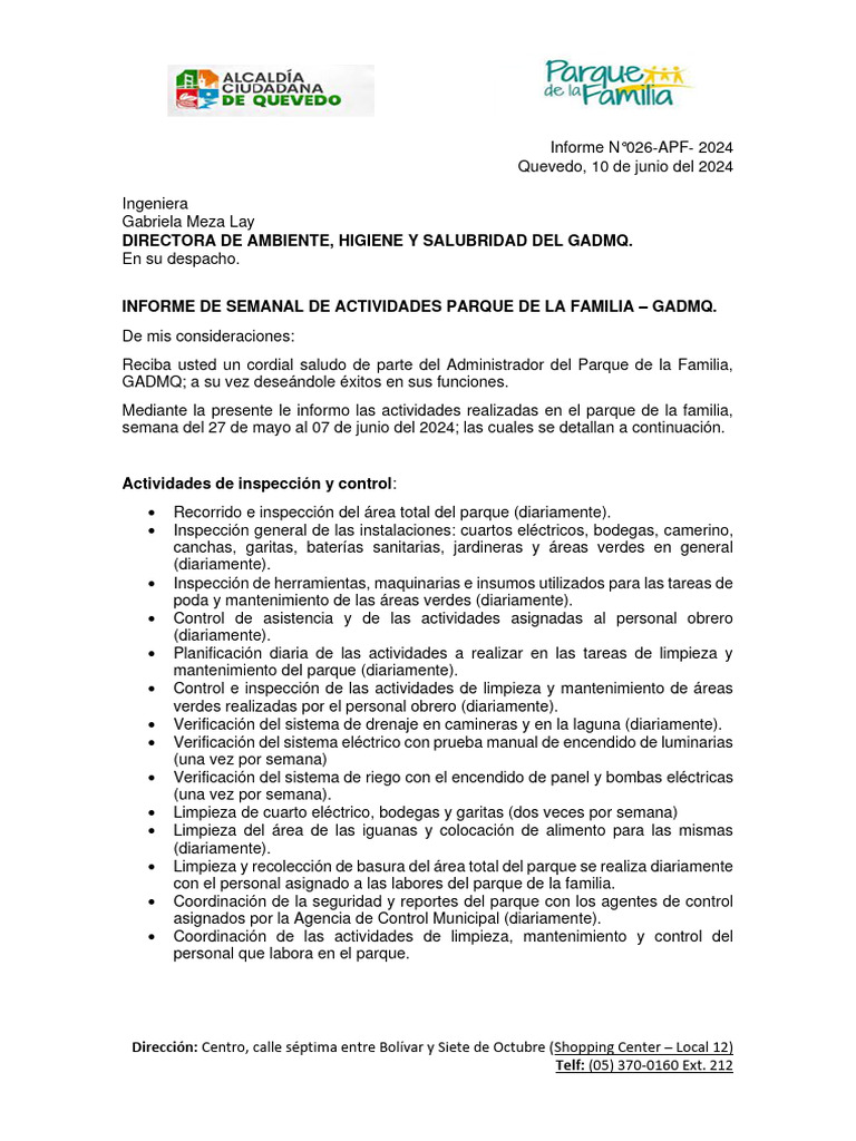 Apf-Informe 27 Mayo A 07 Junio - 2024 | PDF