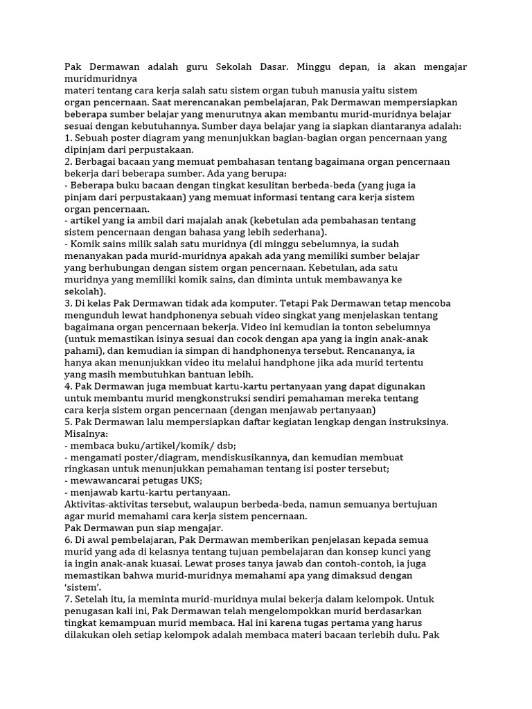 Pak Dermawan Adalah Guru Sekolah Dasar | PDF | Seni & Disiplin Bahasa