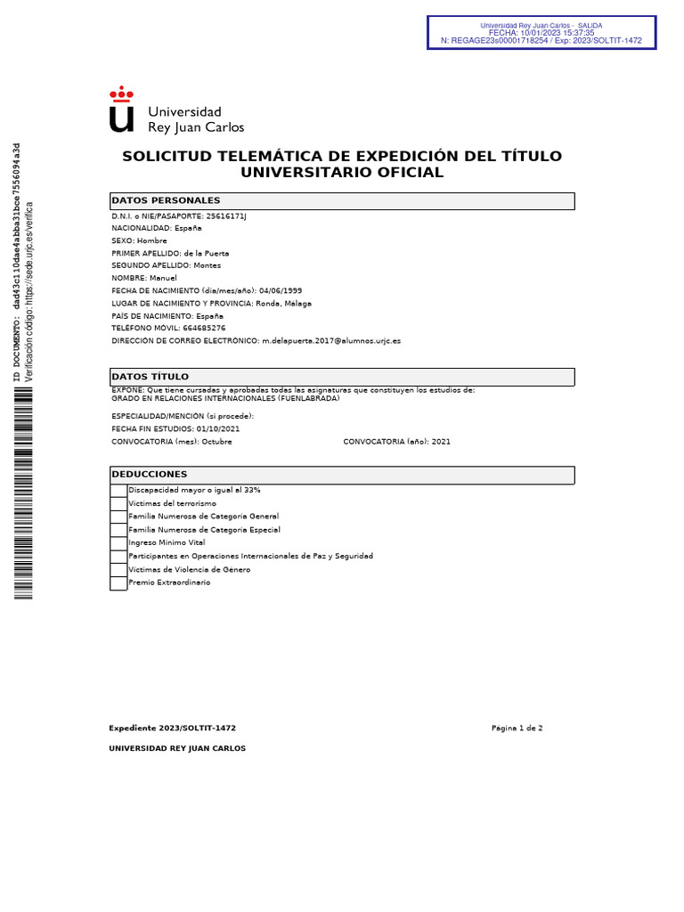 Resguardo de Solicitud Titulo | PDF | Documento de identidad | Bancos