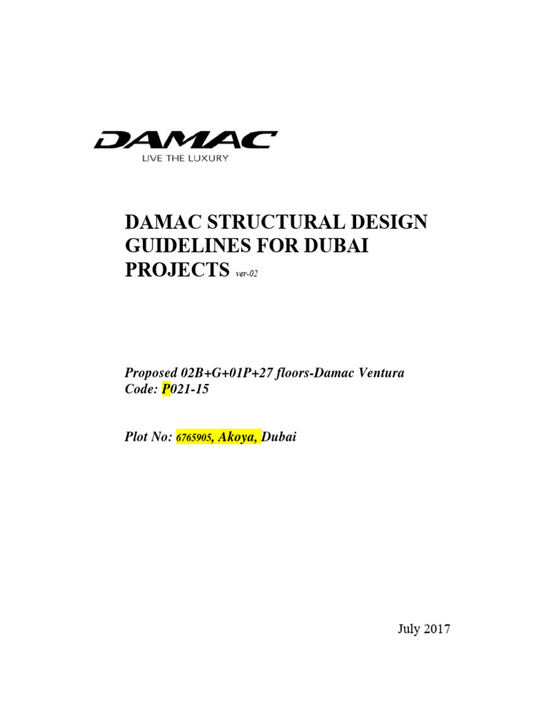 Damac Structural Guidelines | Download Free PDF | Concrete | Deep ...