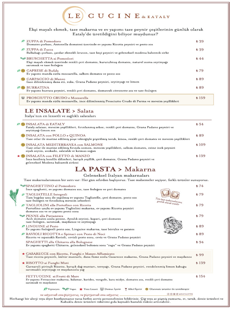 Eataly Menu | PDF