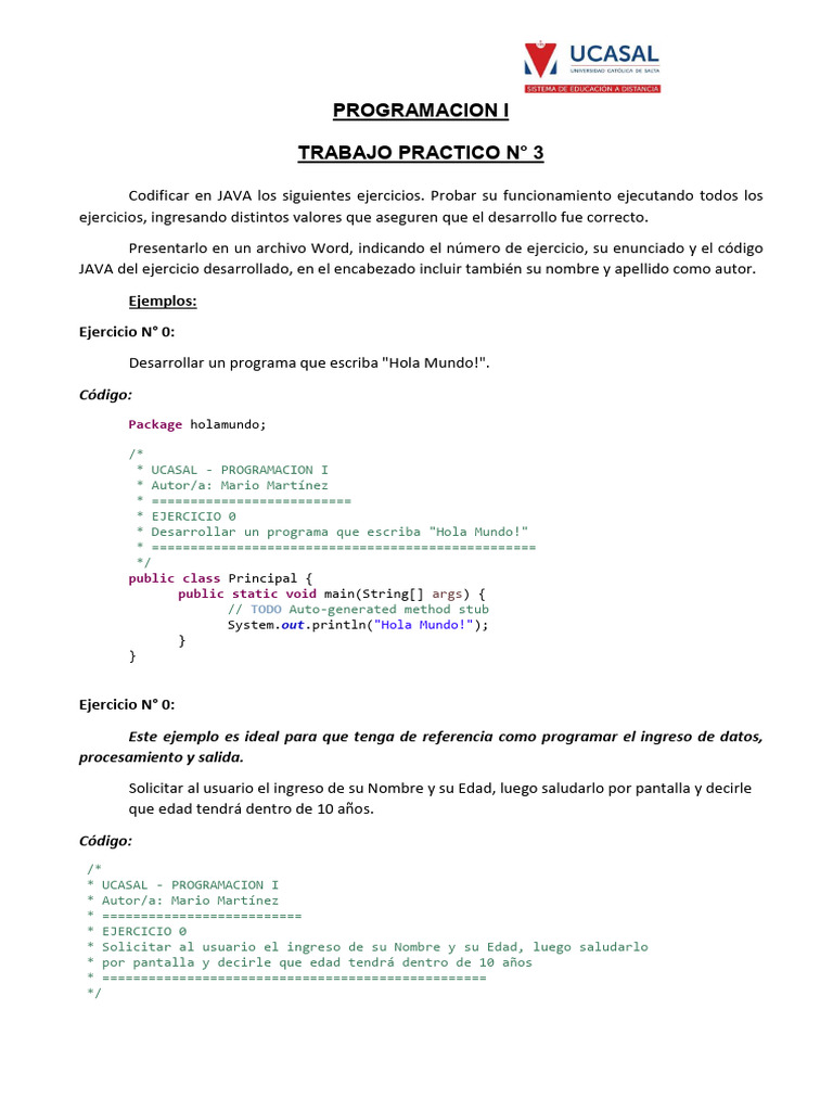Programación I - Trabajo Práctico #3 | PDF | Lenguaje de programación ...