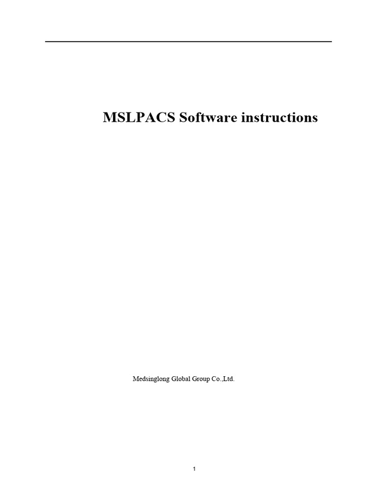 MSLPACS Software Instructions | PDF | Menu (Computing) | Button (Computing)