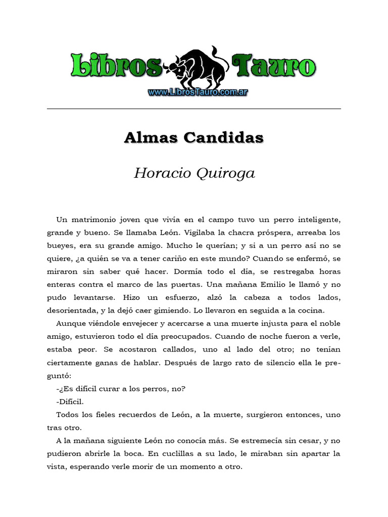 Quiroga, Horacio - Almas Candidas | PDF | Ficción general
