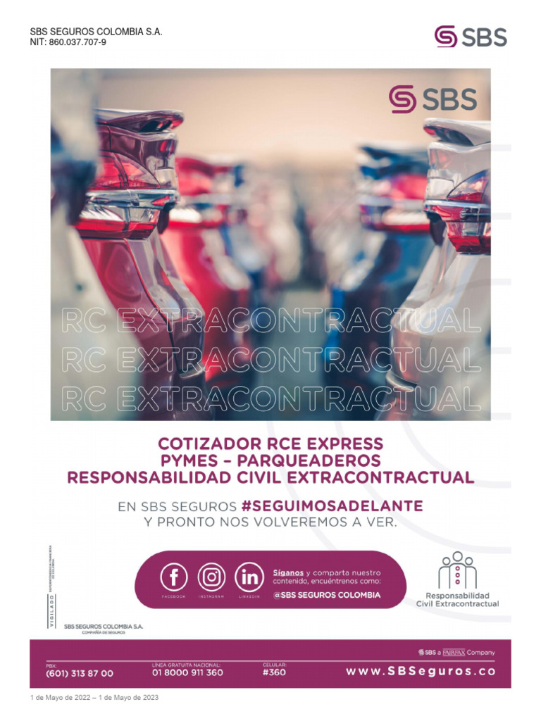 Parqueadero Express Pymes SBS | PDF | Póliza de seguros | Seguro