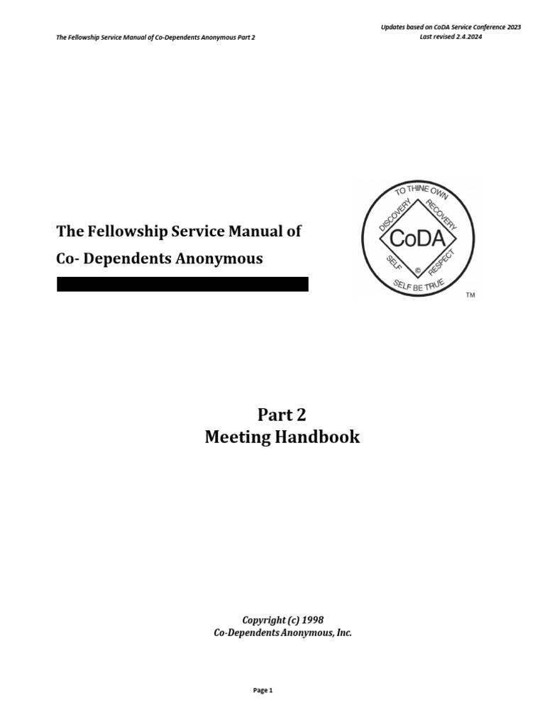 CODA FSM-Part-2-Meeting-Handbook | PDF | Twelve Step Program | Insurance