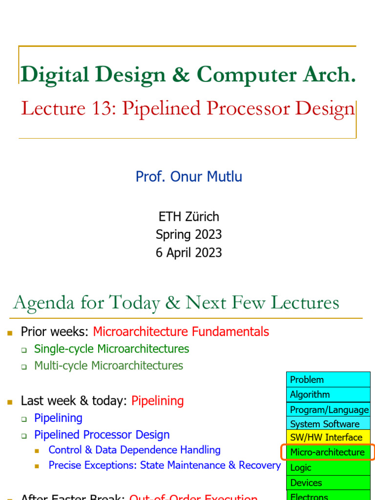 Arch4 Pipelined Processor Design Afterlecture | PDF | Central Processing Unit | Computer Programming