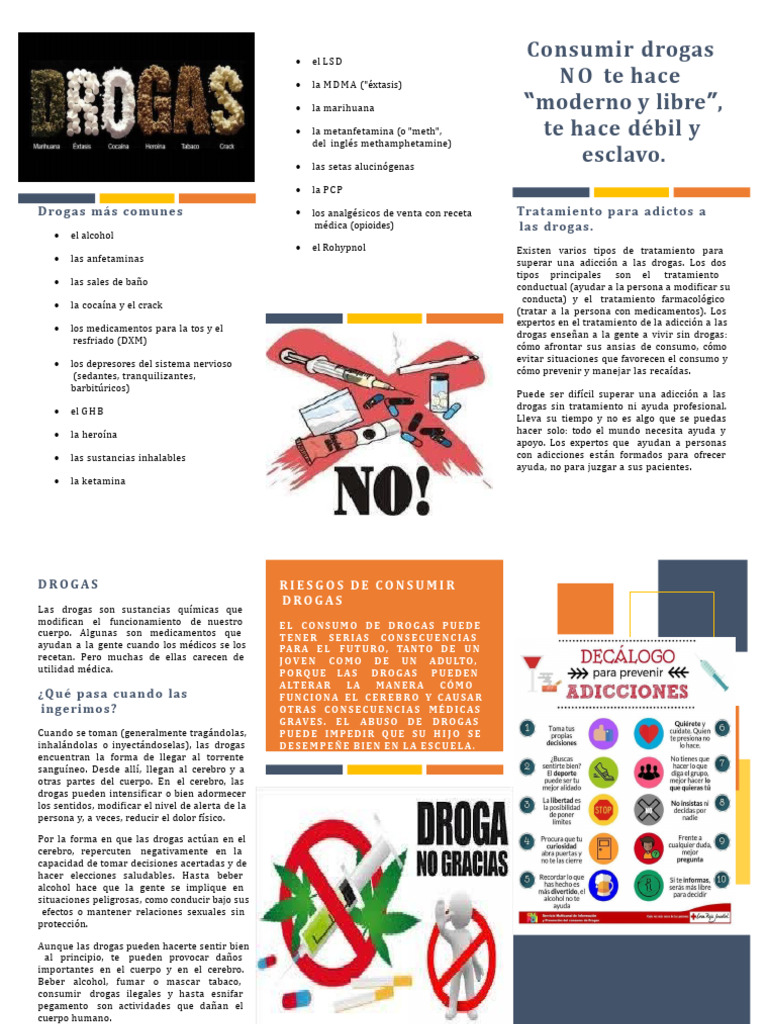 Triptico de Las Drogas 9 | PDF | Drogas | Aspectos sociales de las drogas psicoactivas