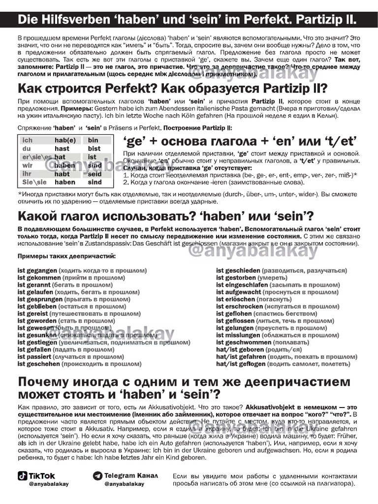 Perfekt | PDF