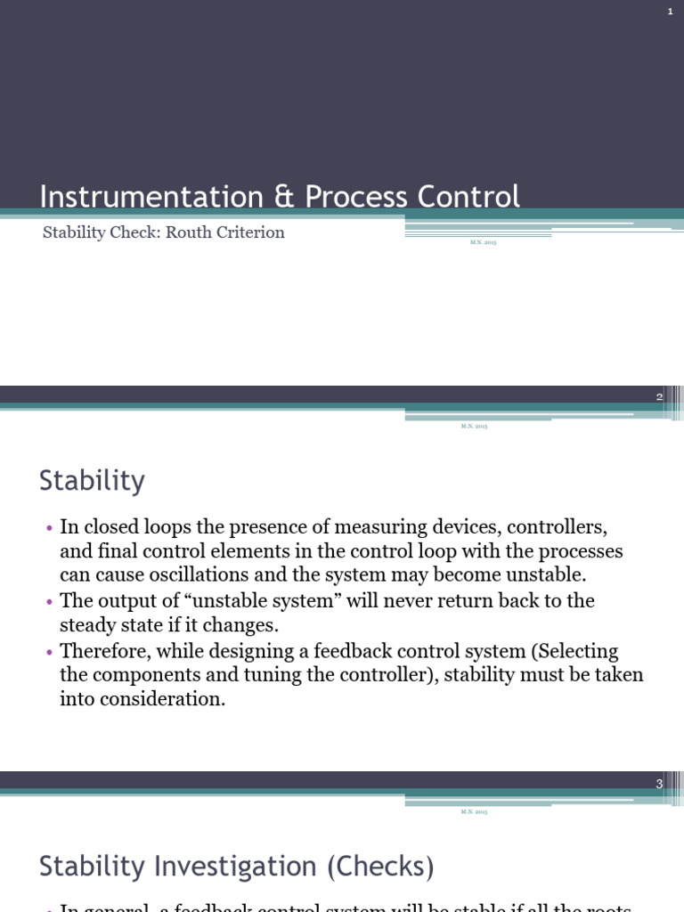 Section 4 Stability Check - Routh Criterion | PDF | Stability Theory | Applied Mathematics