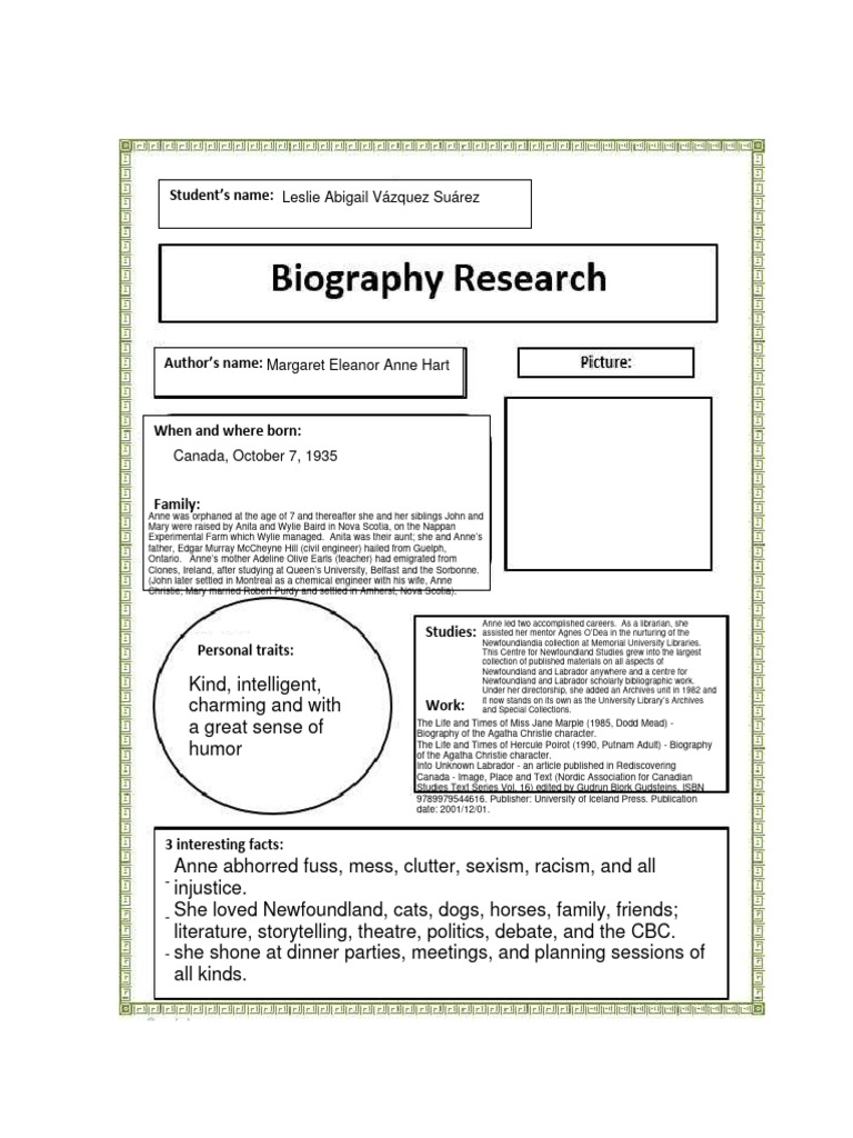 Author's Biography Template | Download Free PDF | Crime Fiction | Crime ...
