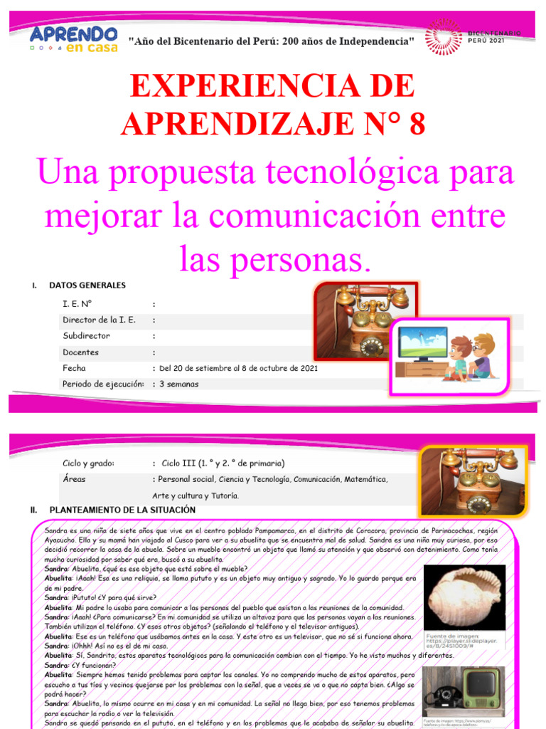 Experiencia de Aprendizaje #6 | Descargar gratis PDF | Aprendizaje | Evaluación