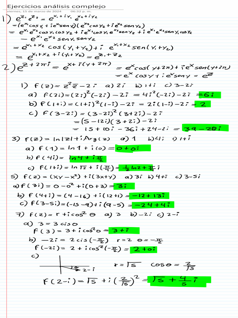 Ejercicios Análisis Complejo | PDF