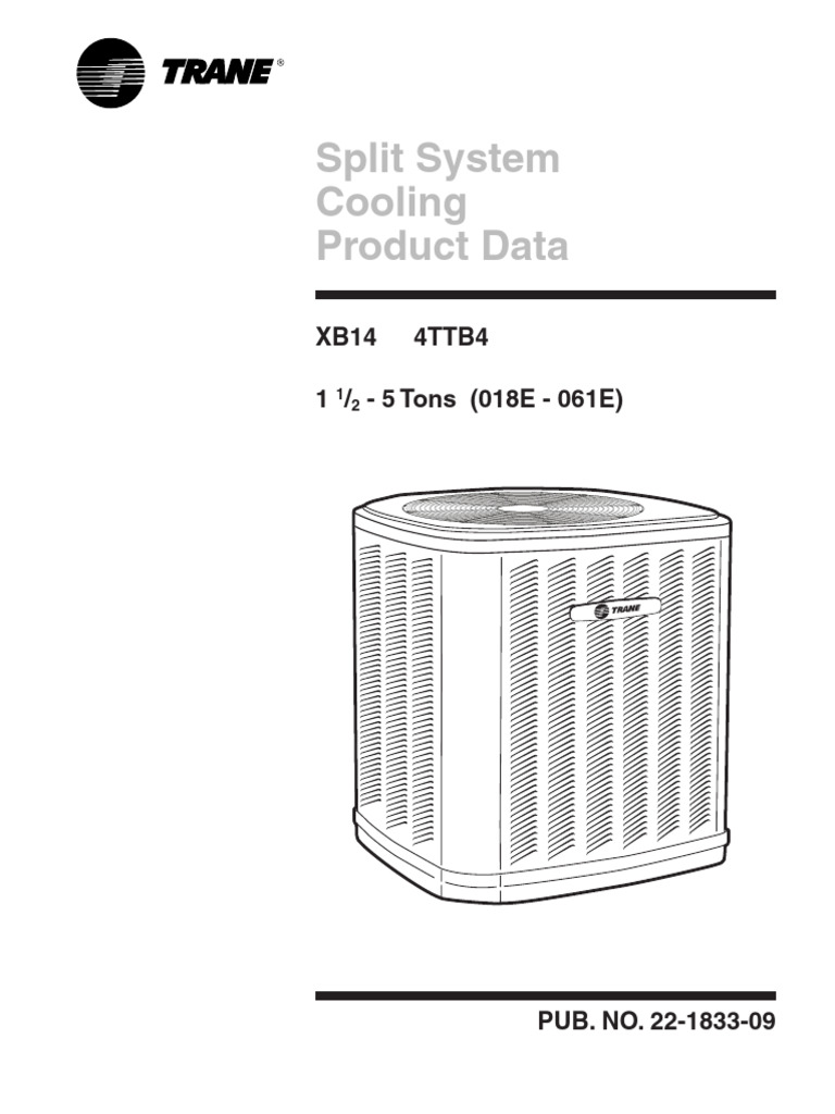 Trane XB14 4TTB Product Data Guide | PDF | Air Conditioning ...