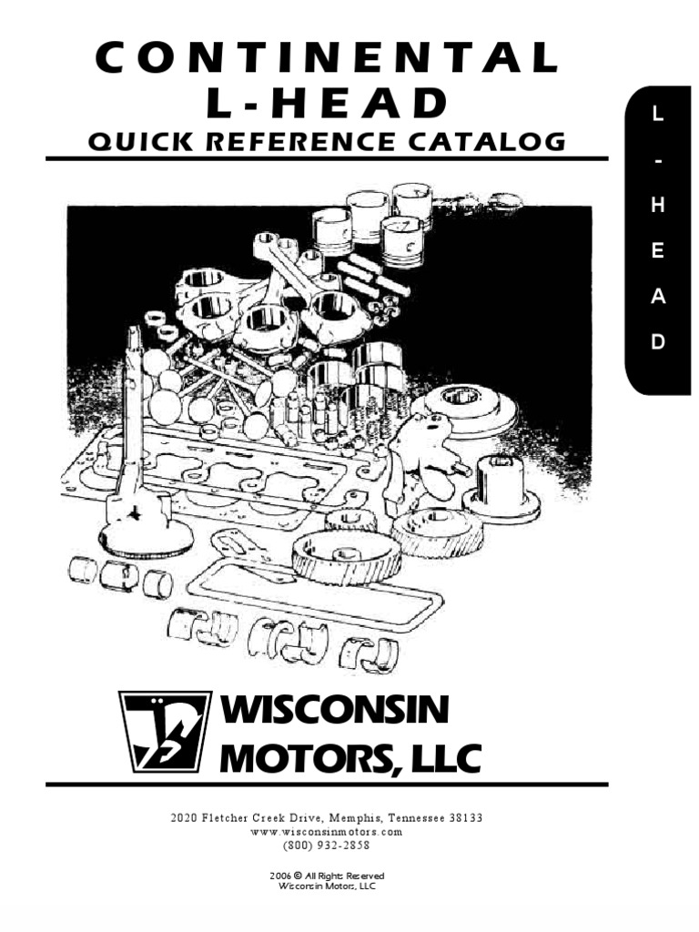 Continental L Head F 163 Etc Quick Reference | PDF | Cylinder (Engine ...