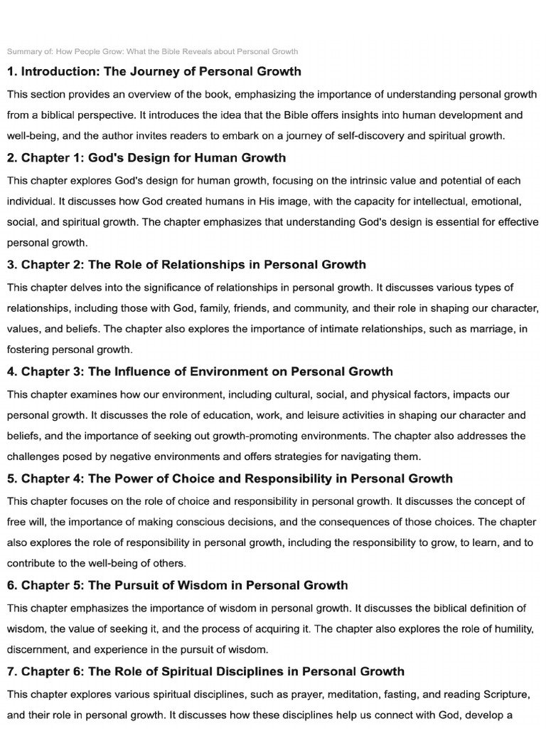 How People Grow - What The Bible Reveals About Personal Growth | PDF