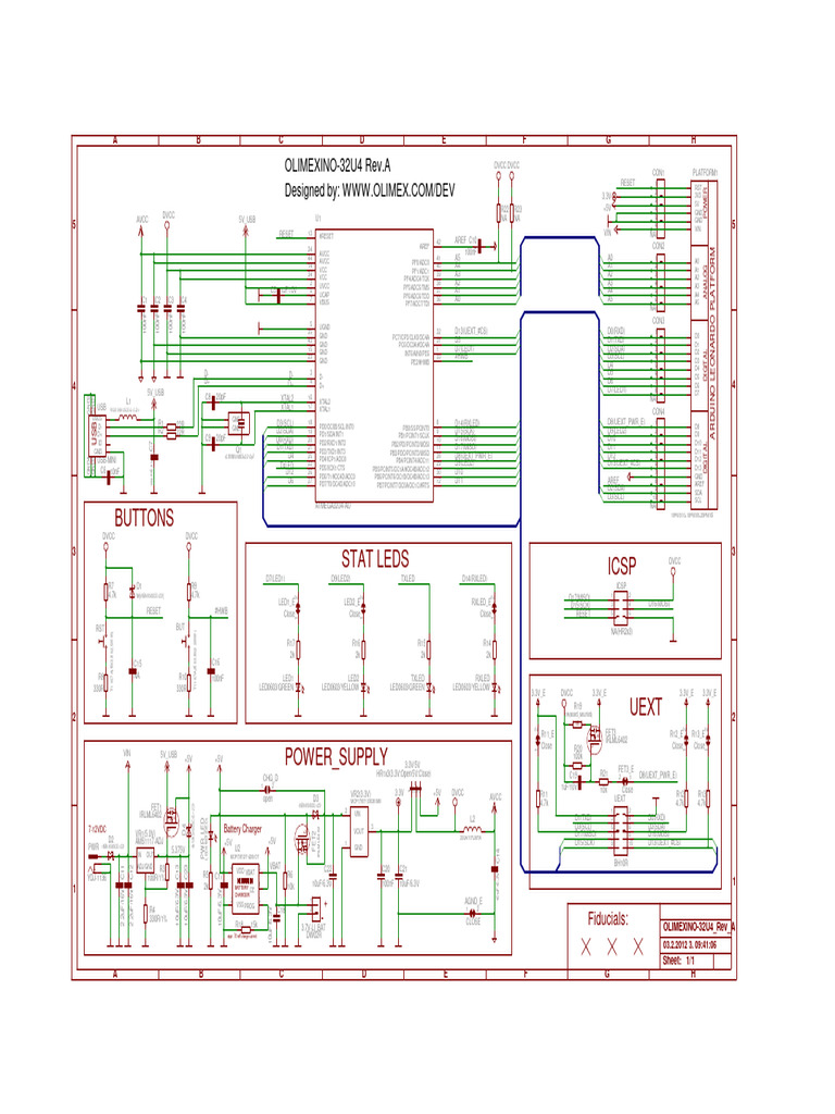 Olimexino 32u4 Schematic | PDF | Chess | Chess Theory