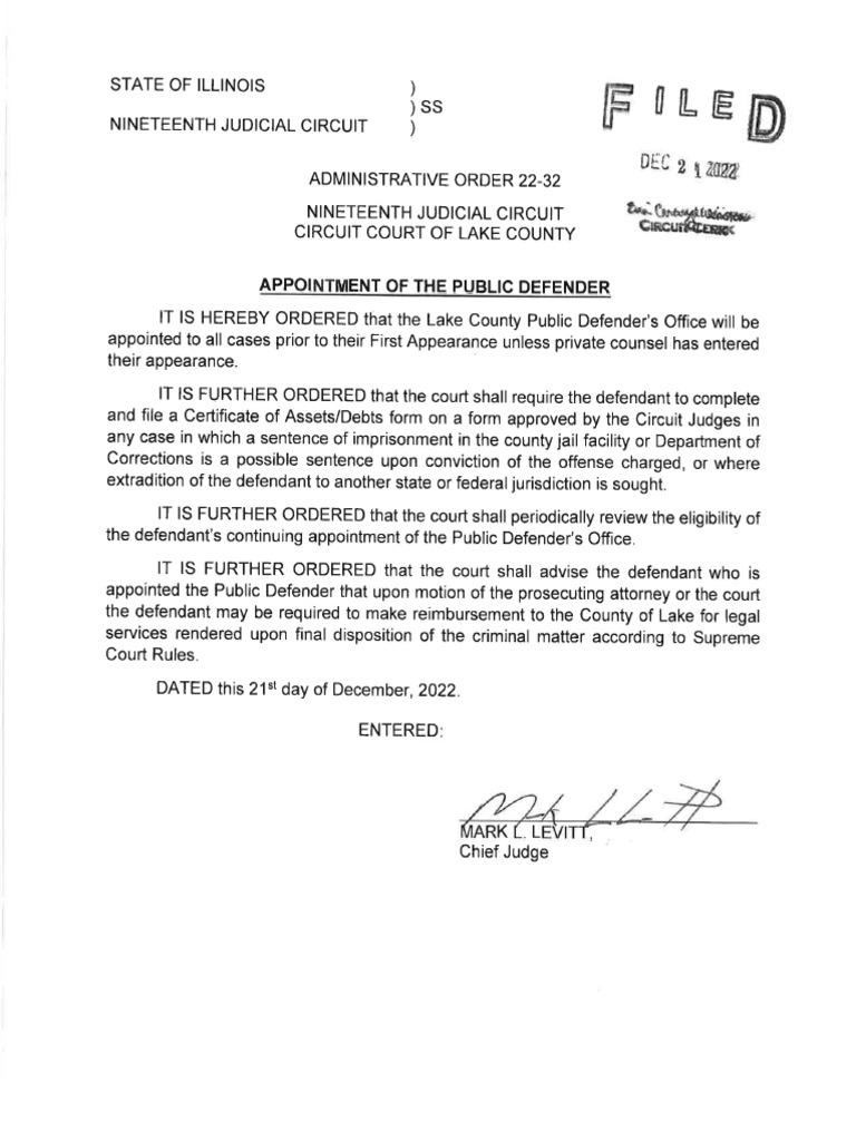 AO 22-32 Appointment of The Public Defender | PDF