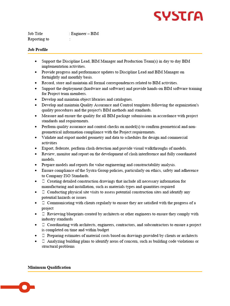 JD Engineer - BIs | PDF | Building Information Modeling | Architect