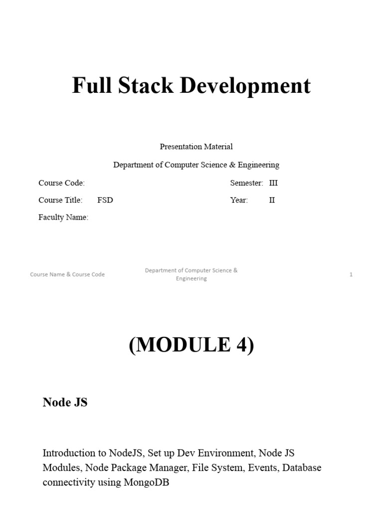 FSD Node.js Module 4 | PDF | Computing | Computer Programming