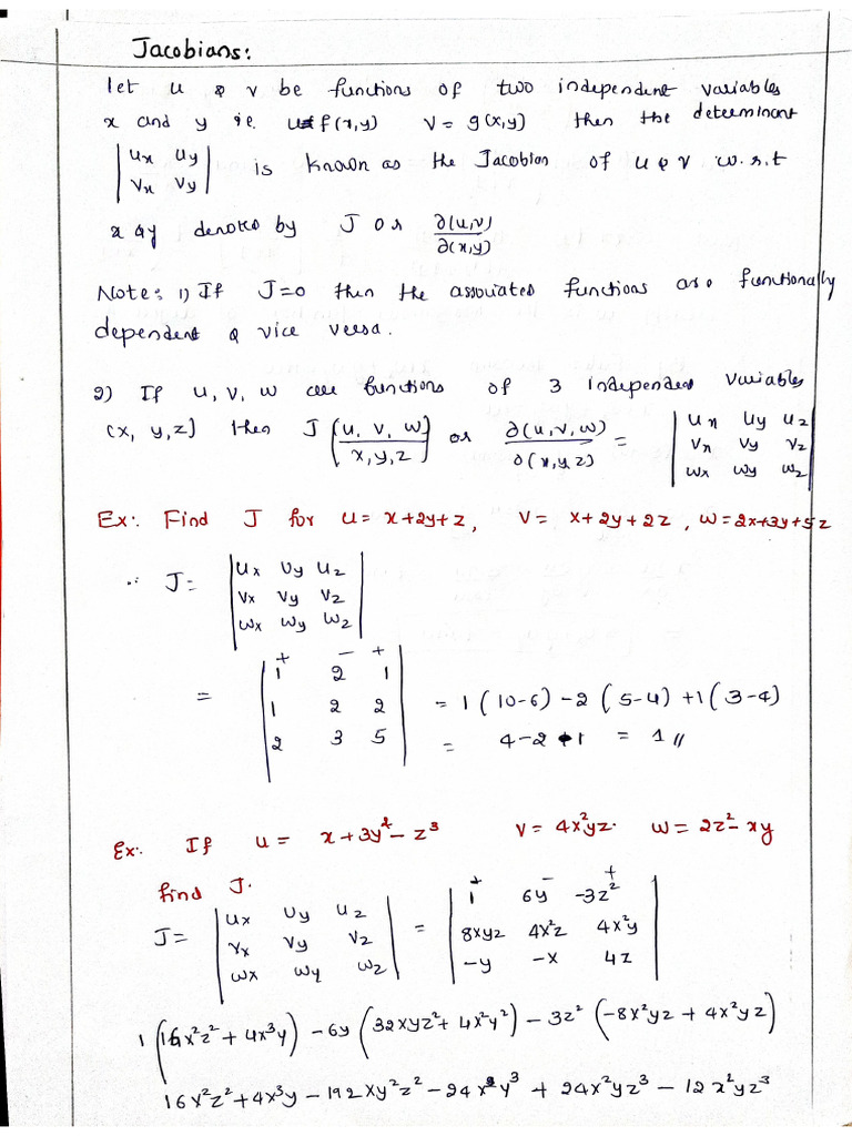 Jacobian For Calculus With Question Practice | PDF