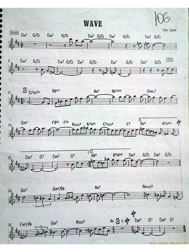 Wave - Tom Jobim - Melodia Solo | PDF