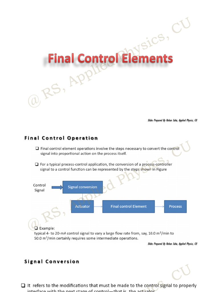 FInal control element | PDF | Valve | Fluid Dynamics