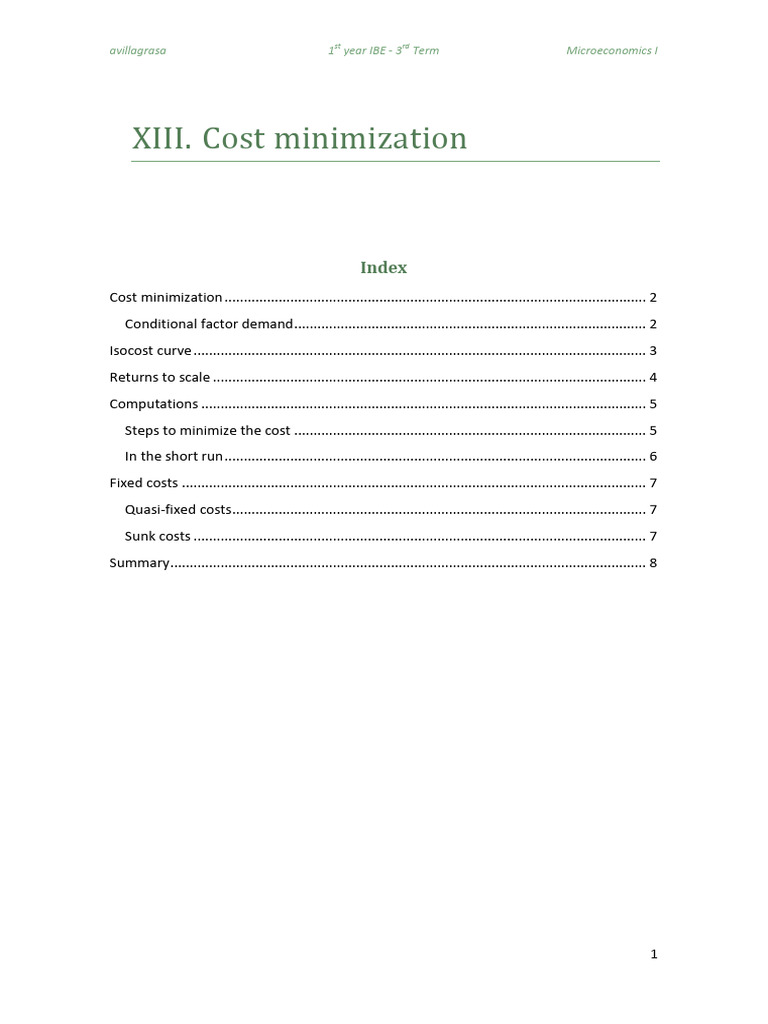 13 Cost Minimization | Download Free PDF | Production Function | Microeconomics