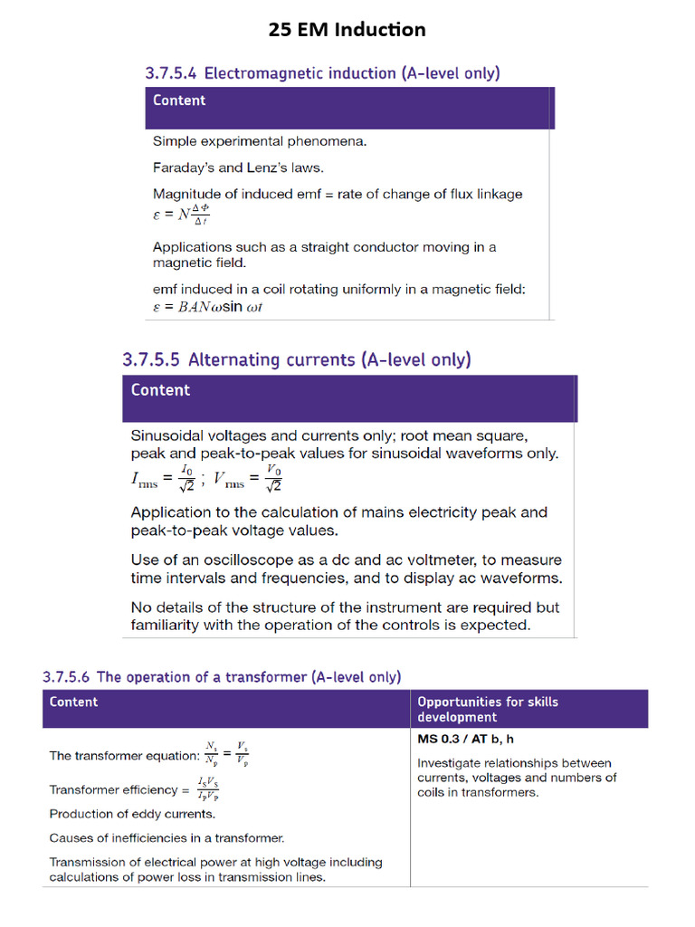 25 EM Induction Student Booklet | PDF | Electromagnetic Induction ...