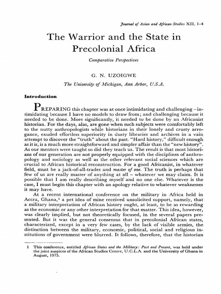 The Warrior and The State in Pre-Colonial Africa | PDF | Zulu Kingdom
