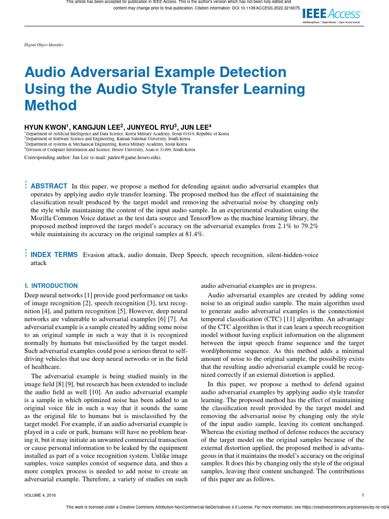Audio Adversarial Example Detection Using The Audio Style Transfer
