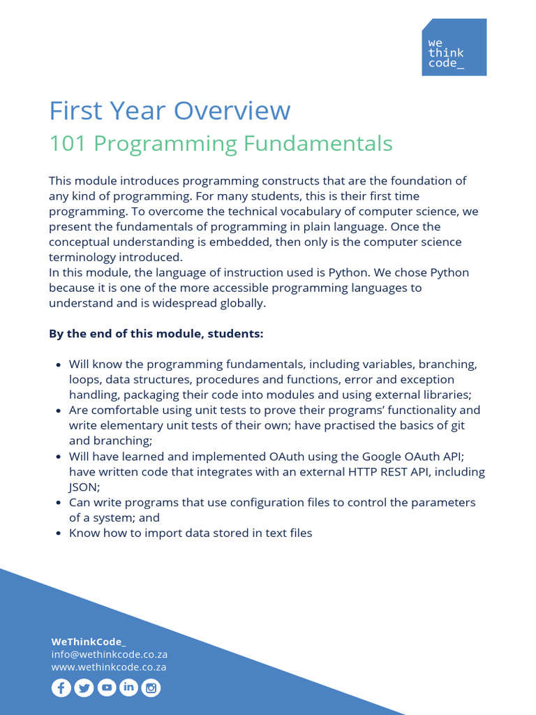 Curriculum First & Second Year | PDF | Computer Programming | Programming
