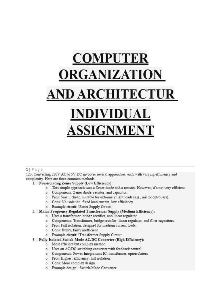 Computer Organization and Architectur Individual Assignment | Download Free PDF | Rectifier ...