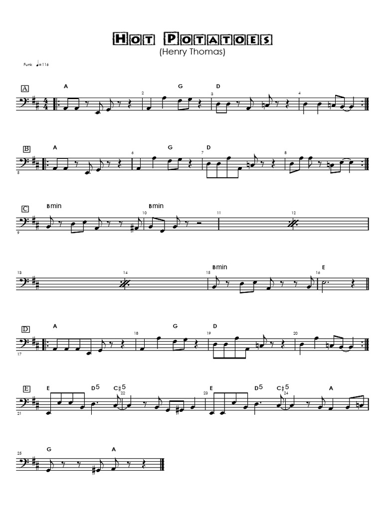 Hot Potatoes (Henry Thomas) Basse | PDF