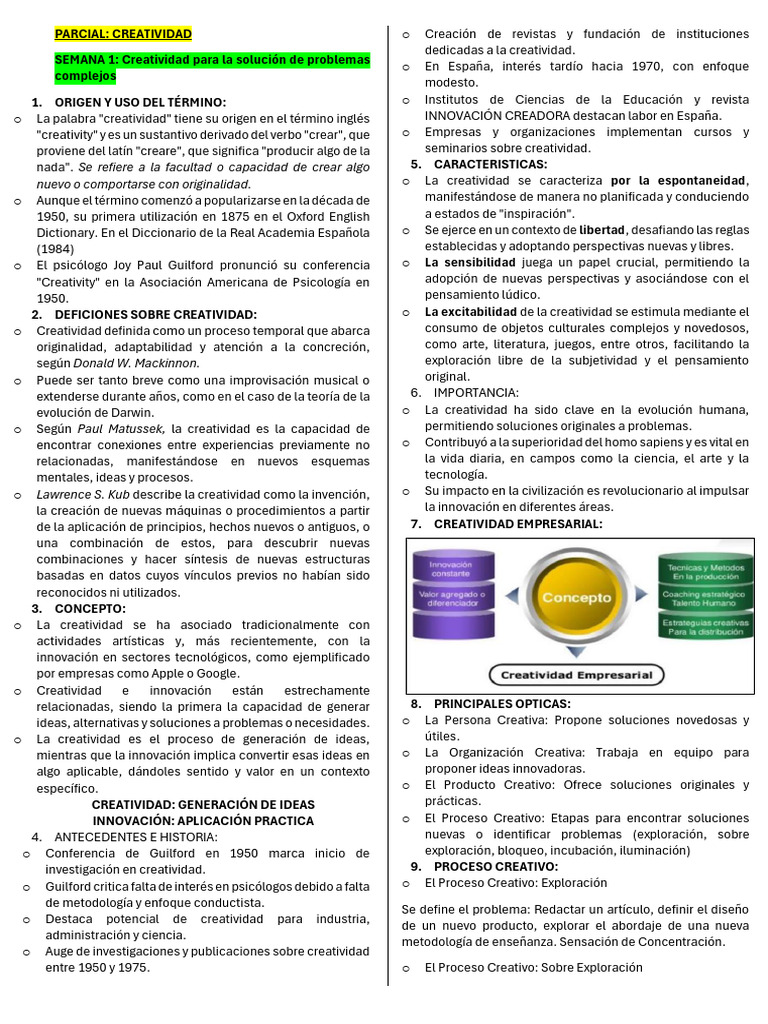 Parcial - Creatividad | PDF | Creatividad | Pensamiento