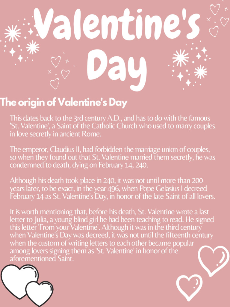 History of Valentine's Day Origins | PDF | History