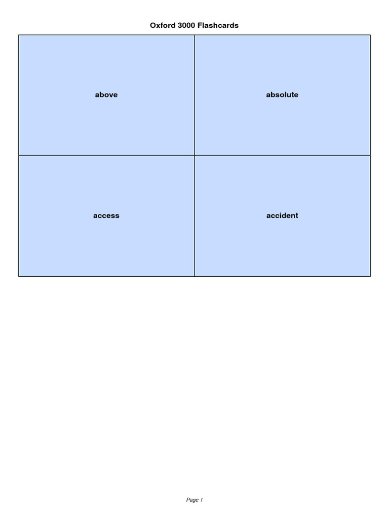 Oxford 3000 Flashcards Overview | PDF
