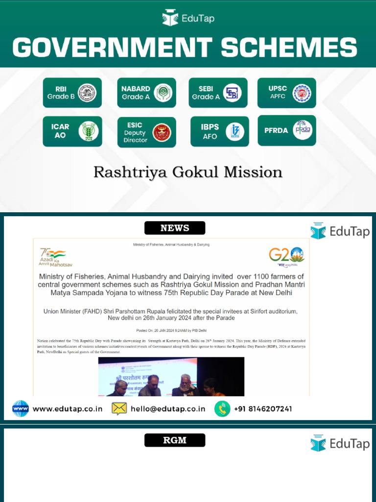 5th Feb 2024 - Rashtriya Gokul Mission - Government Scheme | PDF | Cattle | In Vitro Fertilisation