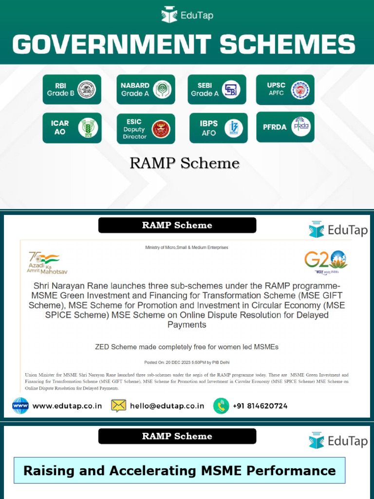 5th Jan 2024 - RAMP - Government Schemes | PDF | Small And Medium Sized ...